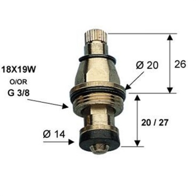 Tap Valves - 24 Teeth Splines - NotJustTaps.co.uk