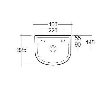 RAK Compact Semi Recessed Wash Basin 400 - NotJustTaps.co.uk