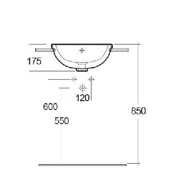 RAK Compact Semi Recessed Wash Basin 400 - NotJustTaps.co.uk