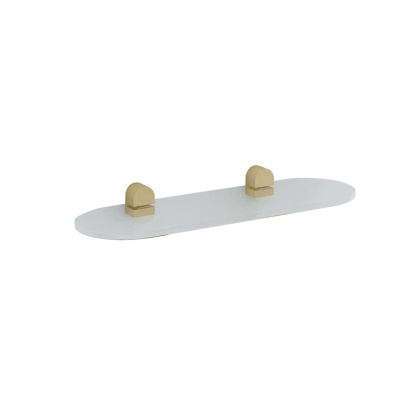 Duro Glass Shelf - Brushed Brass - NotJustTaps.co.uk