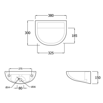 Ceramic Healthcare Handwash Basins | HBN 00-10 Part C Compliant Basins ...