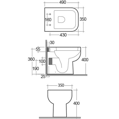 RAK Series 600 Back to Wall Pan - NotJustTaps.co.uk