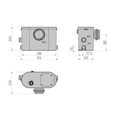 FlowPro FP400 Macerator for WC and Bathroom with Side Outlet ...