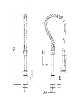 Gentech Countertop Pre-Rinse Column With Single Lever Mixer ...
