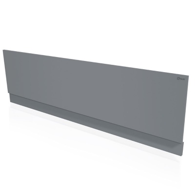 Grey Gloss Halite 1600 Front Bath Panel - NotJustTaps.co.uk