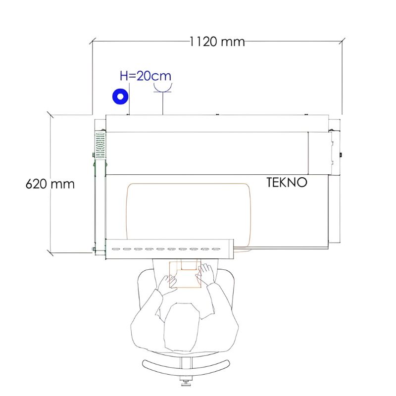 Tekno Single Station Dental Lab Bench - NotJustTaps.co.uk