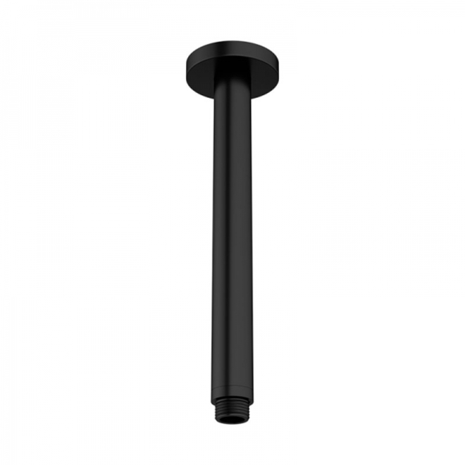 Black Round Ceiling Shower Arm - 120mm - NotJustTaps.co.uk