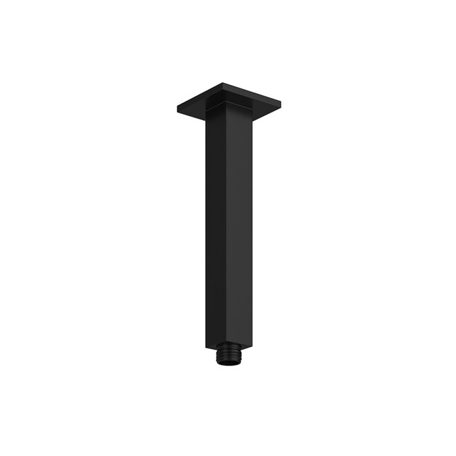 Black Square Ceiling Shower Arm - 120mm - NotJustTaps.co.uk