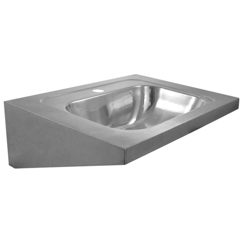 Euro Stainless Rectangular Wall-Mounted Sink - NotJustTaps.co.uk