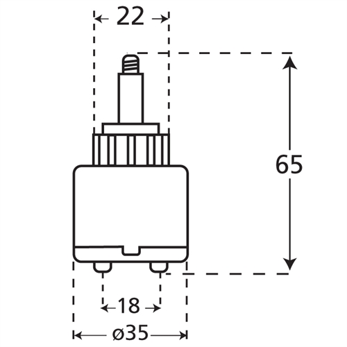 Replacement 35mm Joystick Operated Ceramic Disk Tap Cartridge ...
