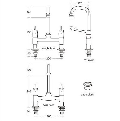 Markwik Extended Lever Pillar Mixer Tap - NotJustTaps.co.uk