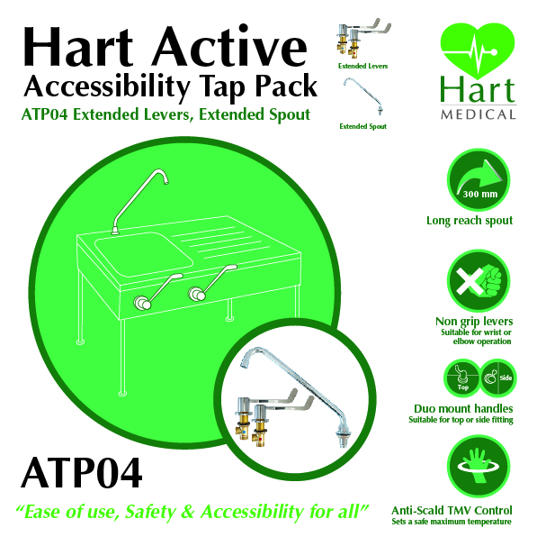 Hart Accessible Long Reach Taps - Long Lever Controls - NotJustTaps.co.uk