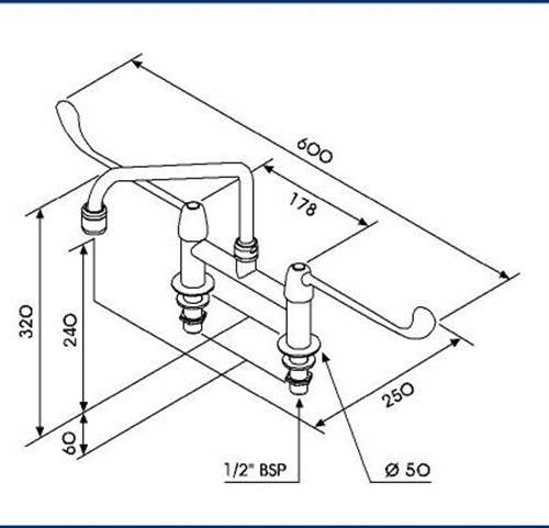 Arboles Elbow/Wrist Lever Laboratory Mixer Tap - NotJustTaps.co.uk