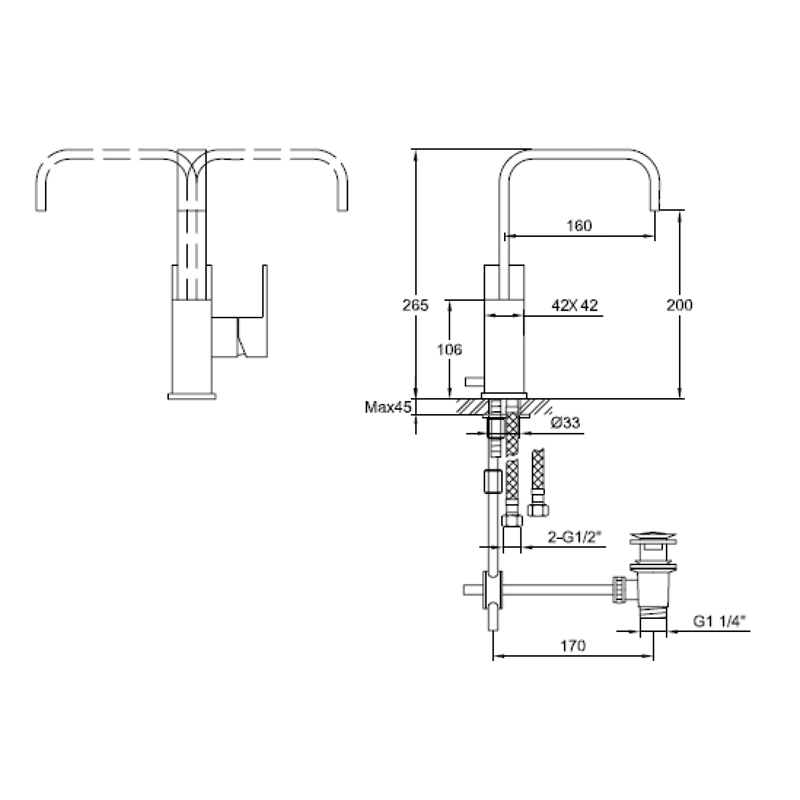 Blade side lever basin mixer - NotJustTaps.co.uk