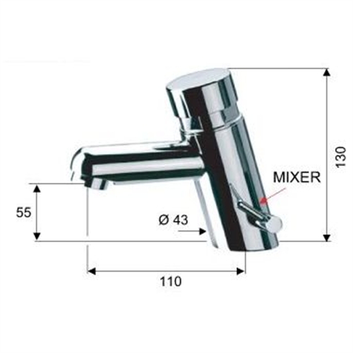 Commercial Series Non Concussive Basin Mixer - NotJustTaps.co.uk
