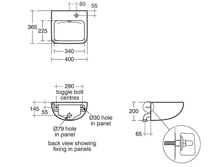 Armitage Shanks Contour 21 Back Outlet Basin With Deck Tap Hole ...