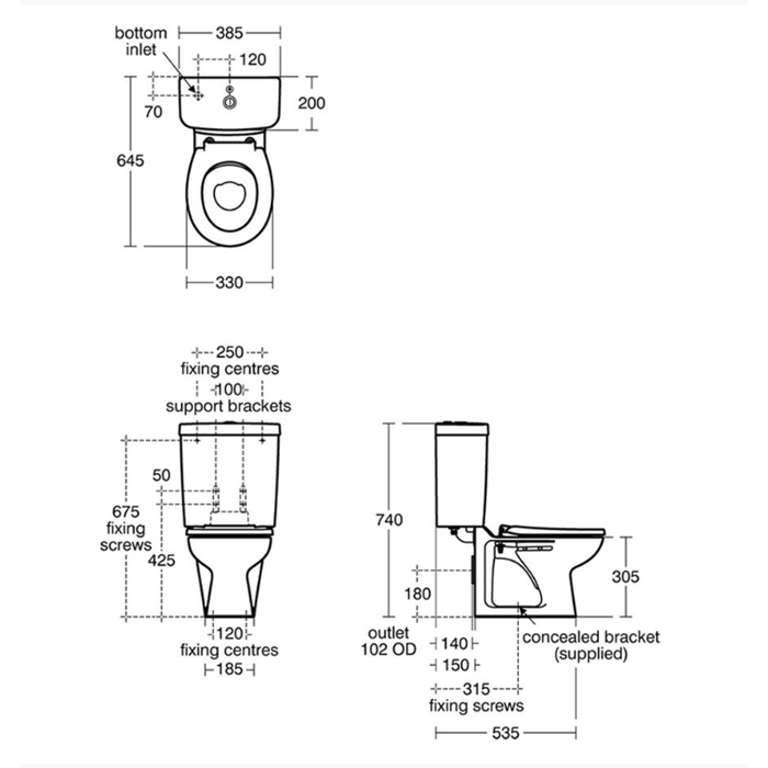 Armitage Shanks Contour 21 Schools Toilet Set with Close Coupled Pan ...