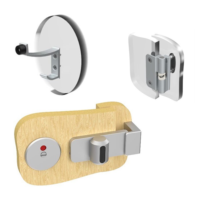 Toilet Cubicle Door Ironmongery | Door Pack - NotJustTaps.co.uk