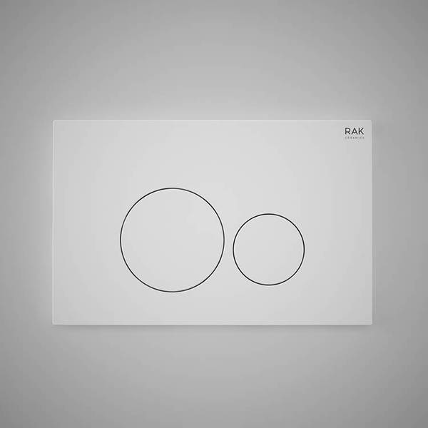 RAK Ecofix Round Dual Flush Plate - Matt White - NotJustTaps.co.uk