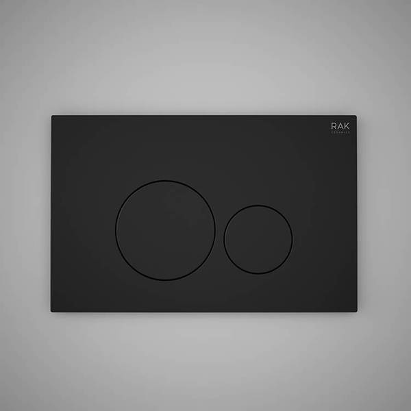 RAK Ecofix Round Dual Flush Plate - Matt Black - NotJustTaps.co.uk