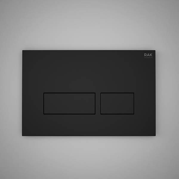 RAK Ecofix Rectangular Dual Flush Plate - Matt Black - NotJustTaps.co.uk