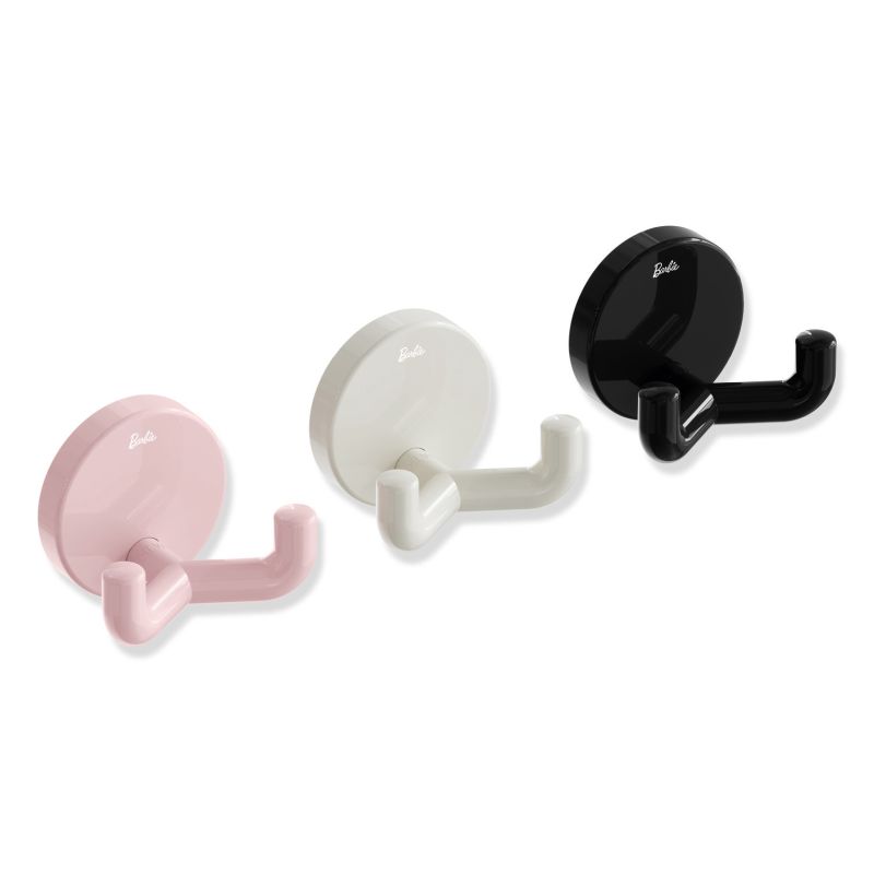 Barbie™ x HEWI Double Hook set | Black, White & Pink Iconic bathroom ...