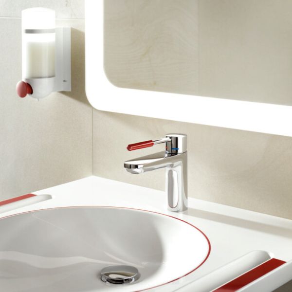 Hewi red dementia basin - NotJustTaps.co.uk