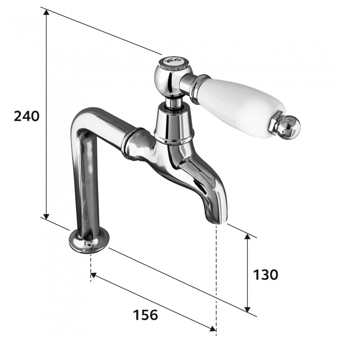 Classic Lever Pillar Taps on Stands | White Lever Taps - NotJustTaps.co.uk