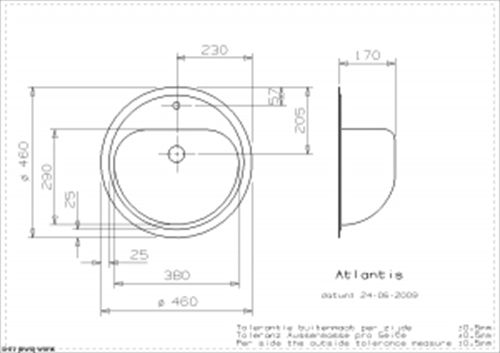 Hart round medical use basin with single tap hole - NotJustTaps.co.uk