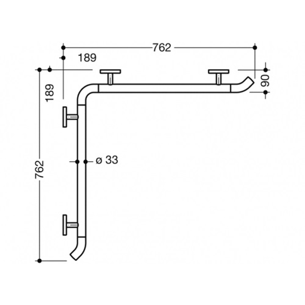 HEWI Shower Grab Rail | WARM TOUCH - NotJustTaps.co.uk