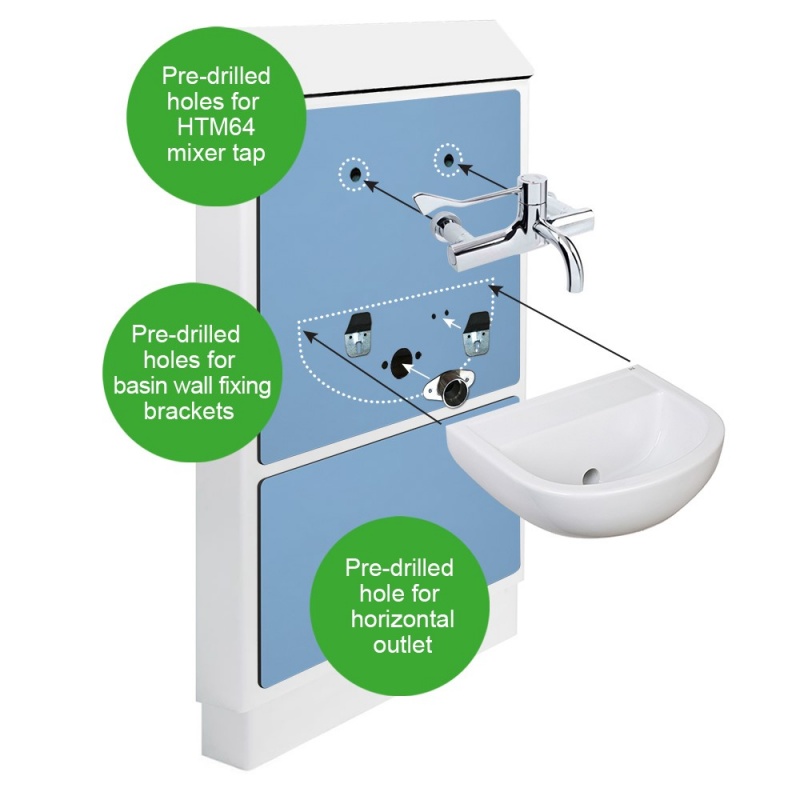 Medic Line Easy Fit Half Height IPS Unit | Blue & White - NotJustTaps.co.uk