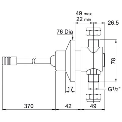 Concealed Knee Operated Tap Valve - NotJustTaps.co.uk