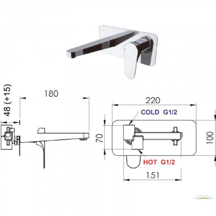 Class Line Eco Wall Mounted Basin Tap| Sustainable Tap - NotJustTaps.co.uk