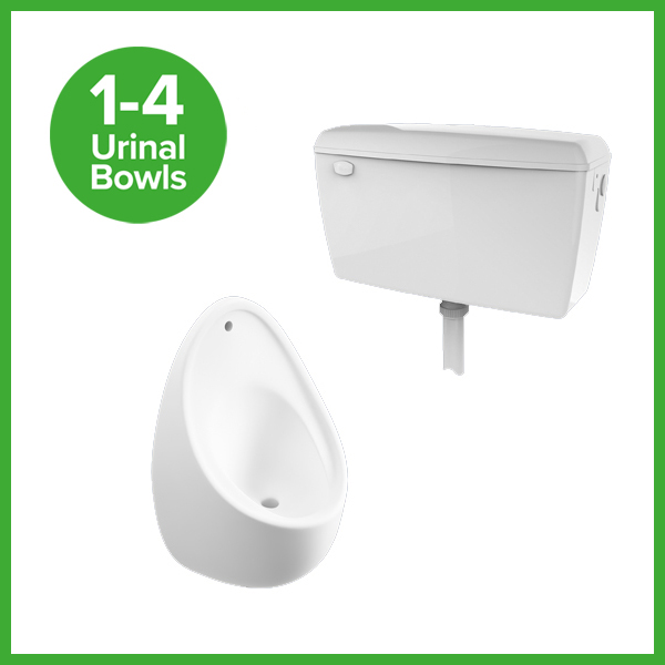 Atlas Concealed Urinal Bowl Packs for 1-4 Bowls - NotJustTaps.co.uk