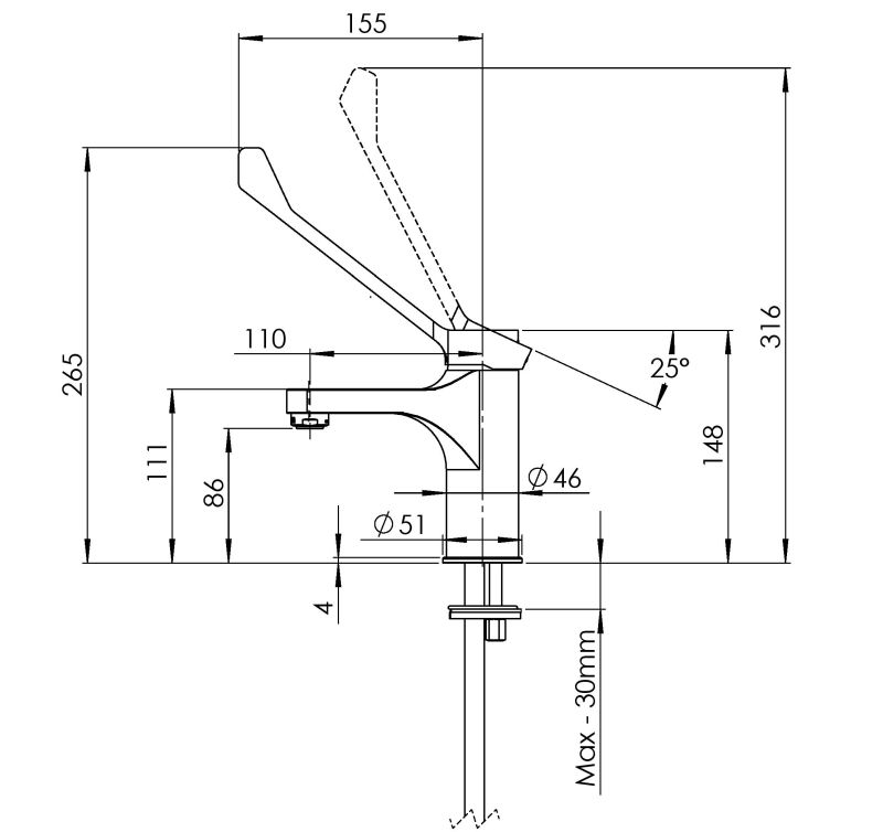 Medic Line Plus Medical Basin Tap - NotJustTaps.co.uk