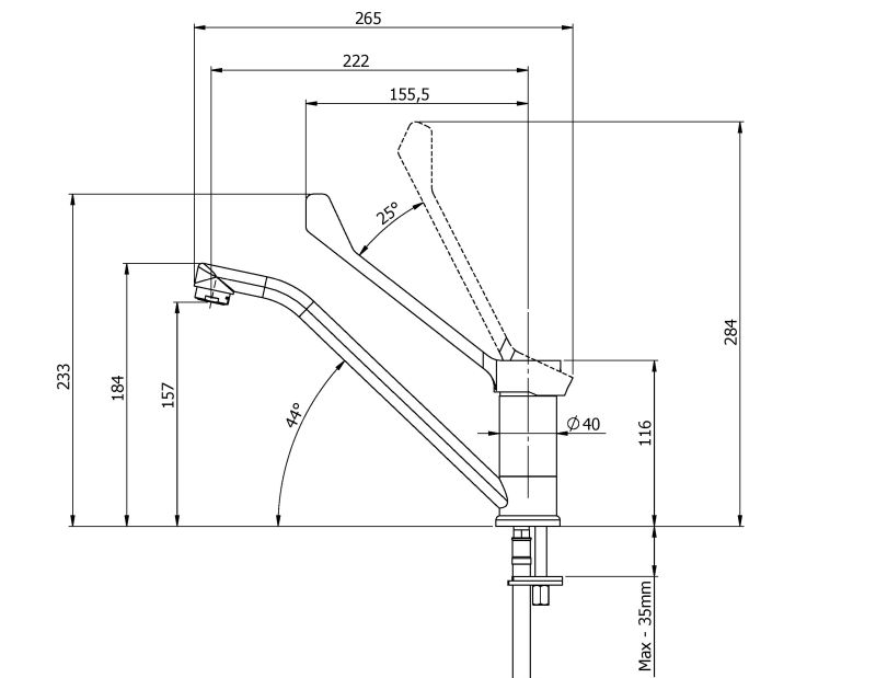 Medic Line Plus Medical Sink Mixer - NotJustTaps.co.uk