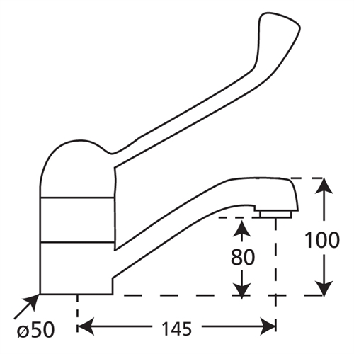 Short Spout Medical Mixer - NotJustTaps.co.uk