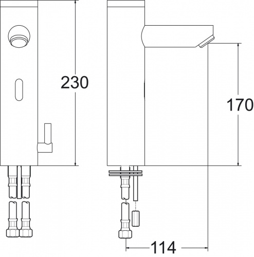 Adjustable temperature automatic sensor tap - NotJustTaps.co.uk