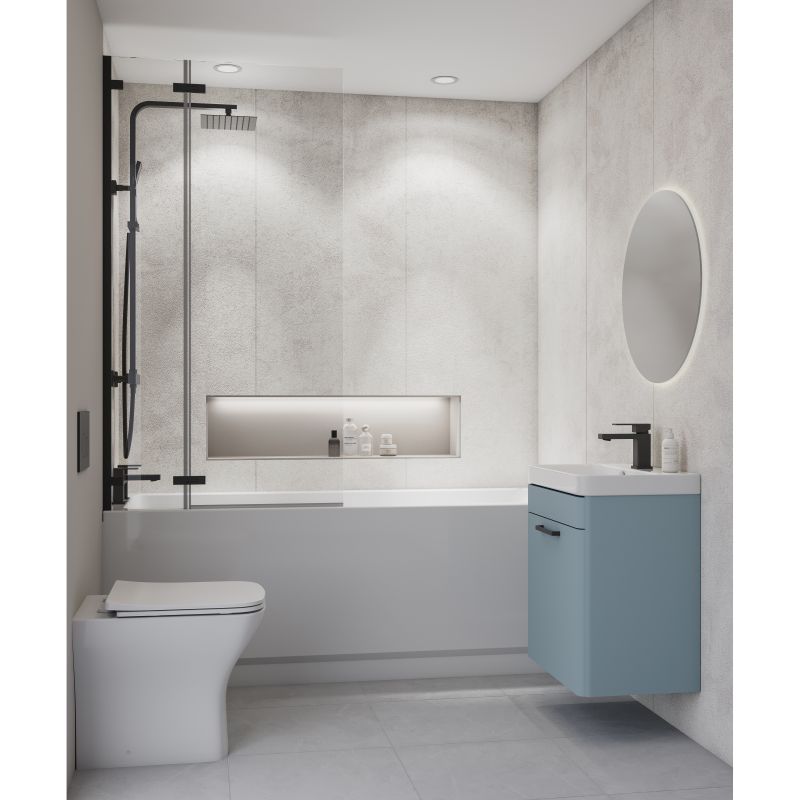 Shani Rimless Square Back to Wall Pan - NotJustTaps.co.uk