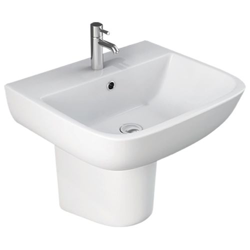RAK Series 600 Wash Basin with Half Pedestal - NotJustTaps.co.uk