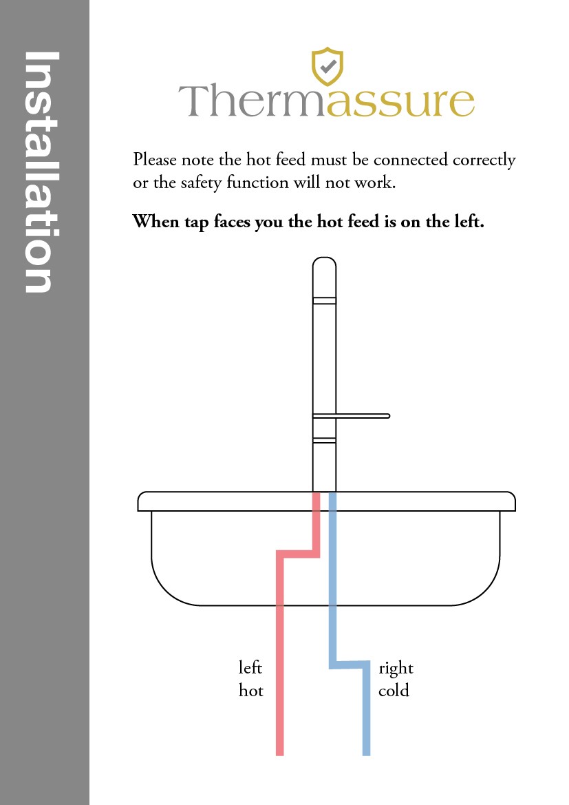 Thermassure Designer Long Reach Kitchen Tap | Anti-Scald Handwashing ...