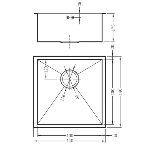 Zen 400 Square Kitchen Sink - NotJustTaps.co.uk