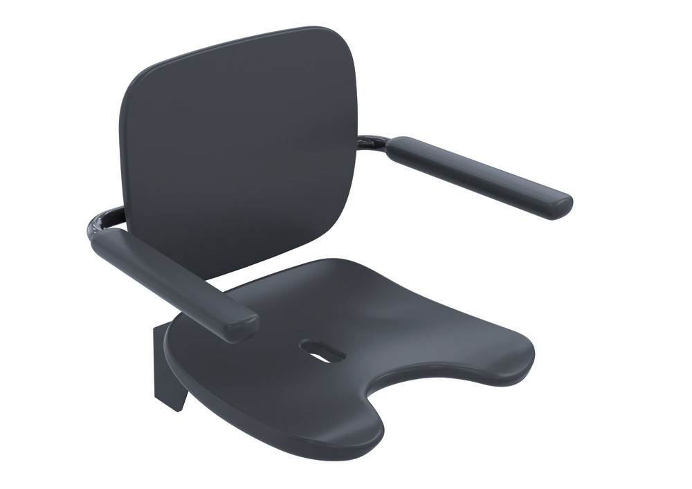 HEWI Hinged Seat Premium - Anthracite - NotJustTaps.co.uk