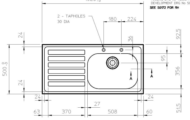 Extra Deep Commercial kitchen Sink - 250mm deep - NotJustTaps.co.uk