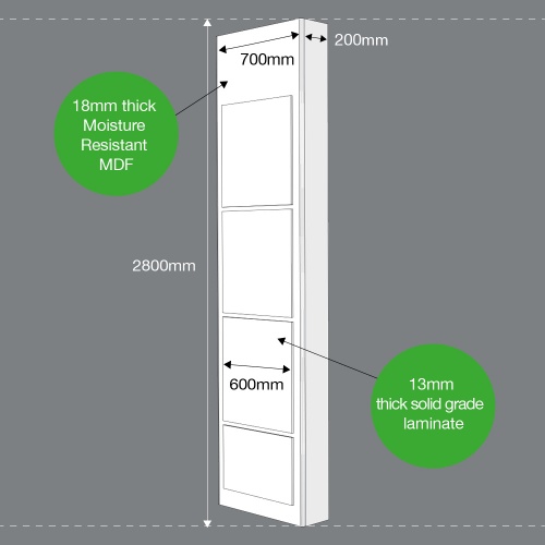 Hart Full Height IPS Panel | White Finish - NotJustTaps.co.uk