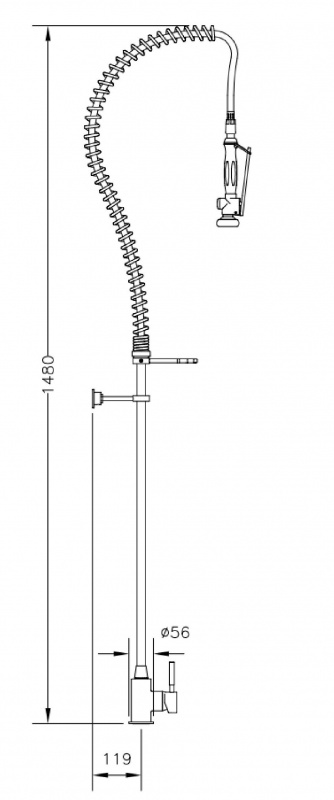 Pro Style Single Lever Pre Rinse Tap - NotJustTaps.co.uk
