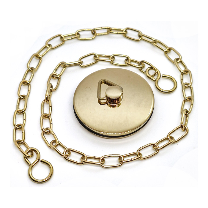 Replacement Gold Plated Bath Plug & Chain Set - NotJustTaps.co.uk