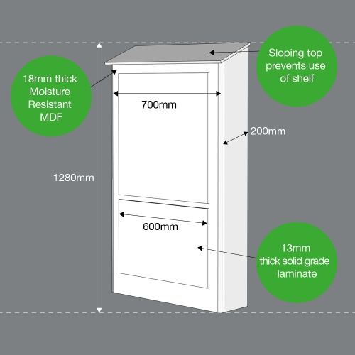 Hart Half Height IPS Panel | Light Grey Finish - NotJustTaps.co.uk