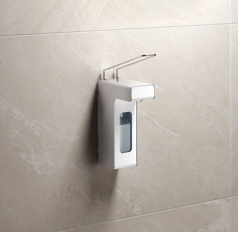 HEWI 500ml Stainless Medical Lever Soap Dispenser - NotJustTaps.co.uk