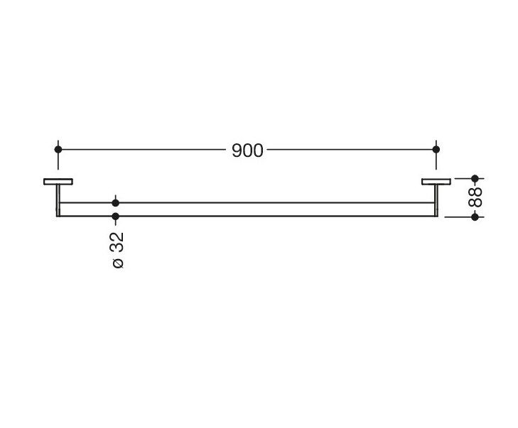 System 900 90cm Support Rail - Chrome - NotJustTaps.co.uk